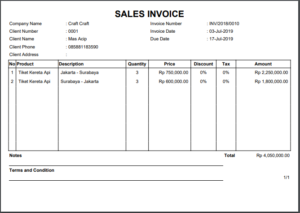 Contoh Invoice Tagihan, Faktur Penjualan Pembelian, Template Excel