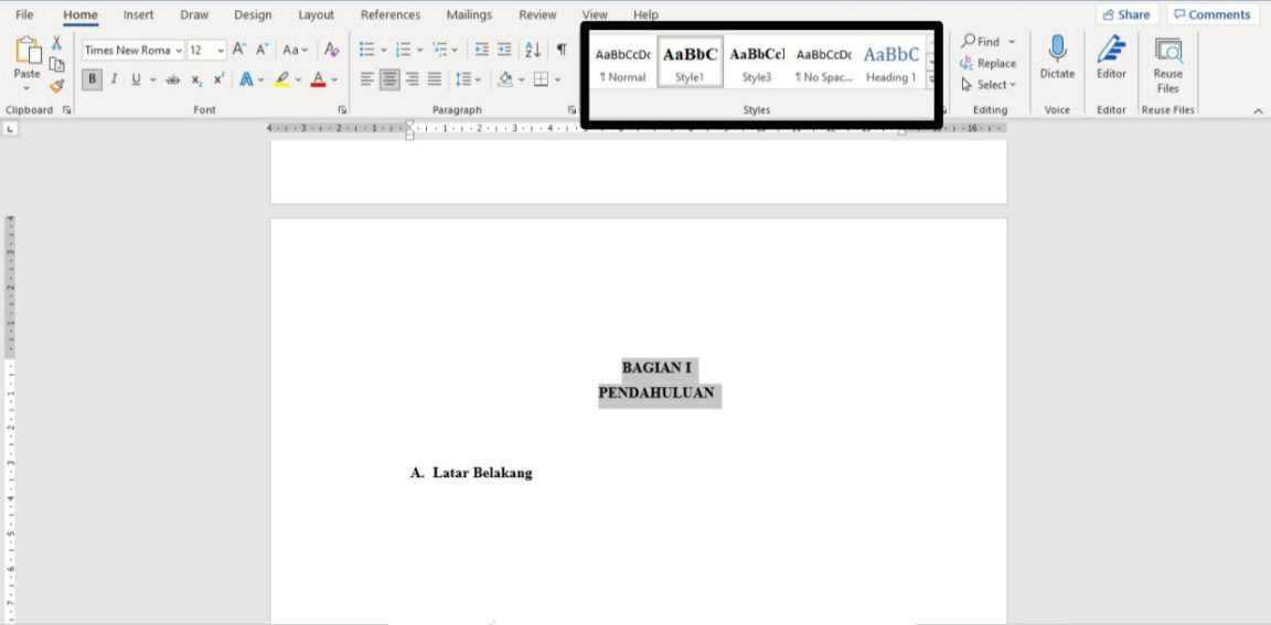 Cara Membuat Daftar Isi Otomatis Secara Rapi dalam Microsoft Word ...