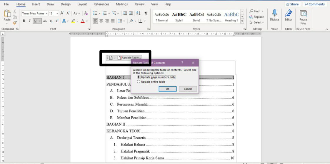 Cara Membuat Daftar Isi Otomatis Secara Rapi dalam Microsoft Word ...