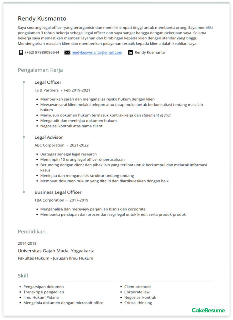 7+ Contoh CV ATS yang Patut Dicontoh! - Best Seller Gramedia